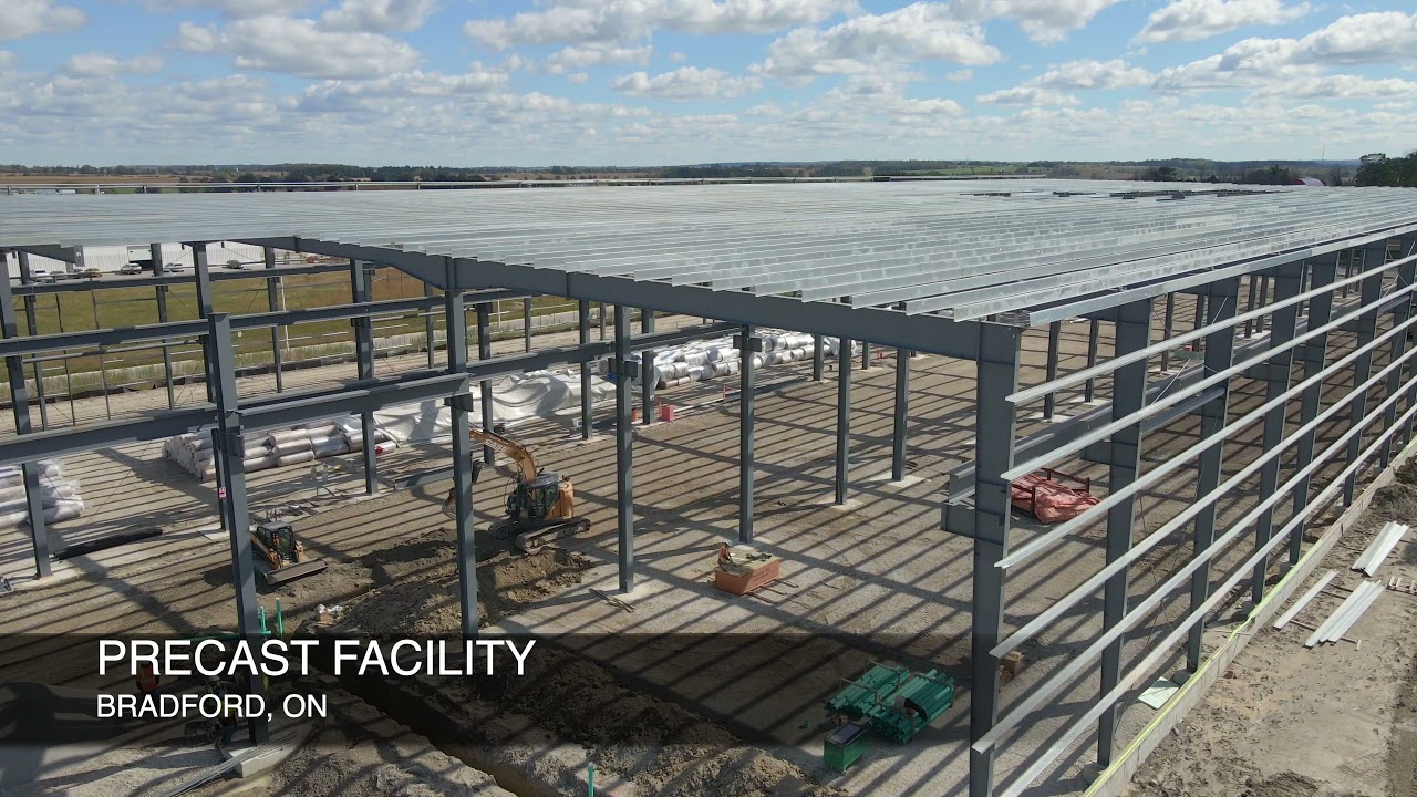 UPDATE: 200'x525' TORO Steel Buildings - Precast Facility - YouTube