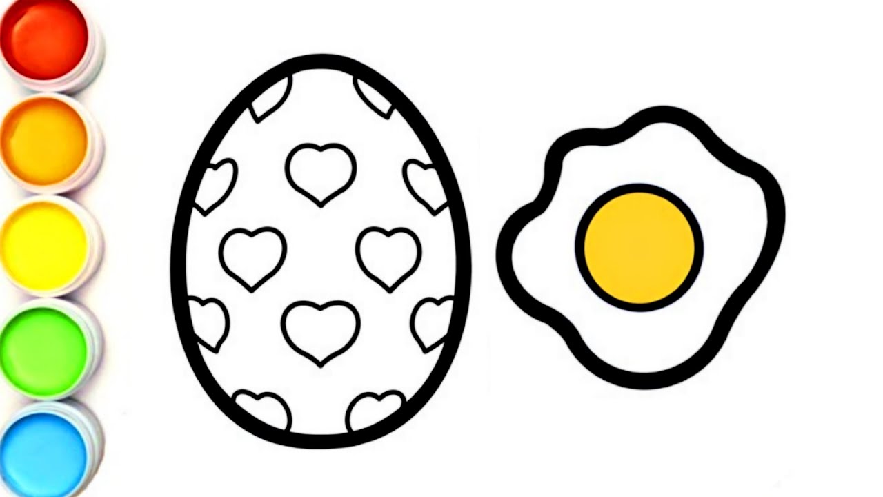 How to draw an Egg 🥚| Egg Drawing, Painting and Coloring for kids ...
