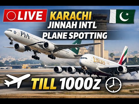 LIVE Plane Spotting Karachi Airport | Arrivals & Departures 12 Hours Stream ✈️ 4 Jan 2026