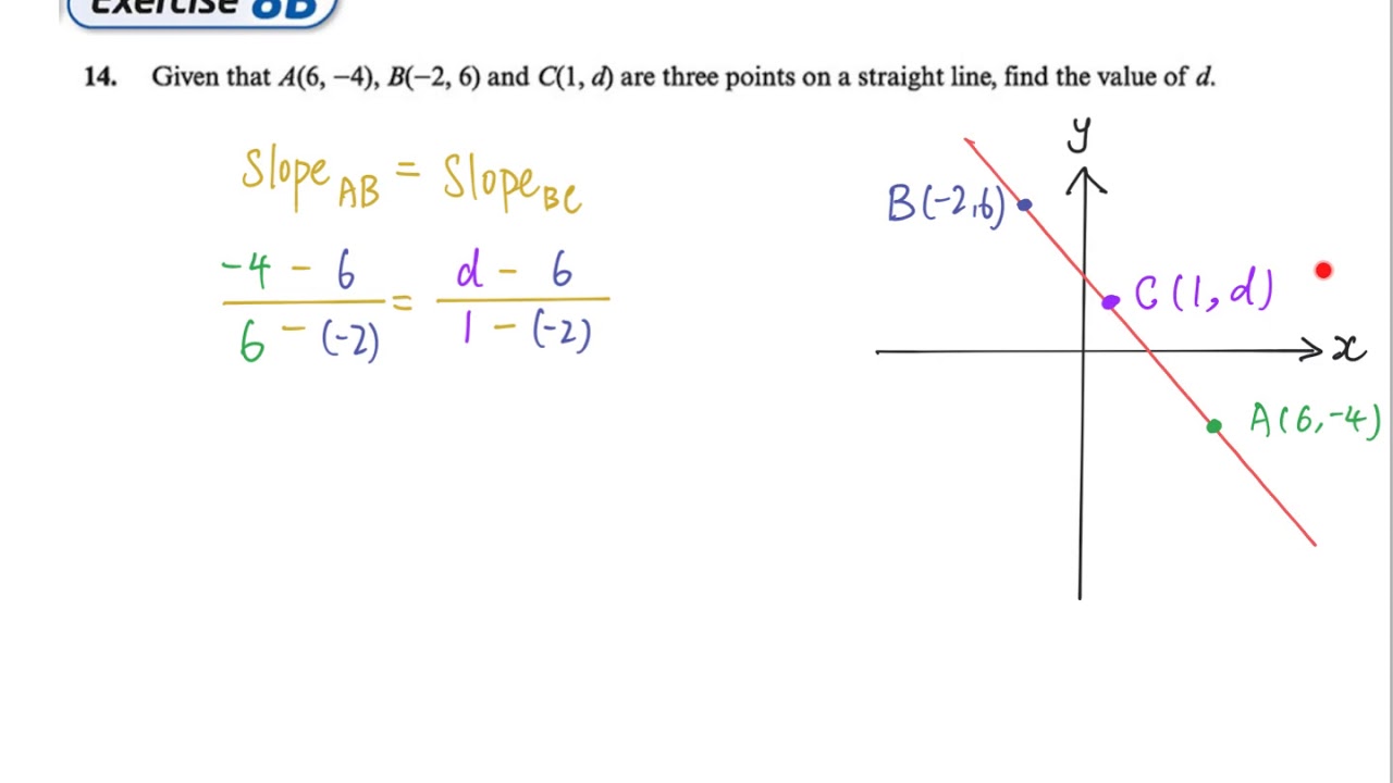 S3 Math in Action Ex 8B Q14: Slope of a Straight Line (Collinear) - YouTube
