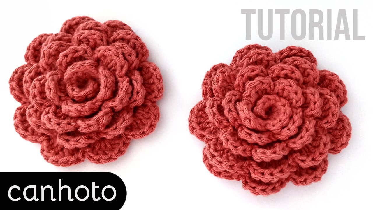 (canhoto) ROSA ENROLADA Passo a Passo | Canal Flor de Crochê - YouTube