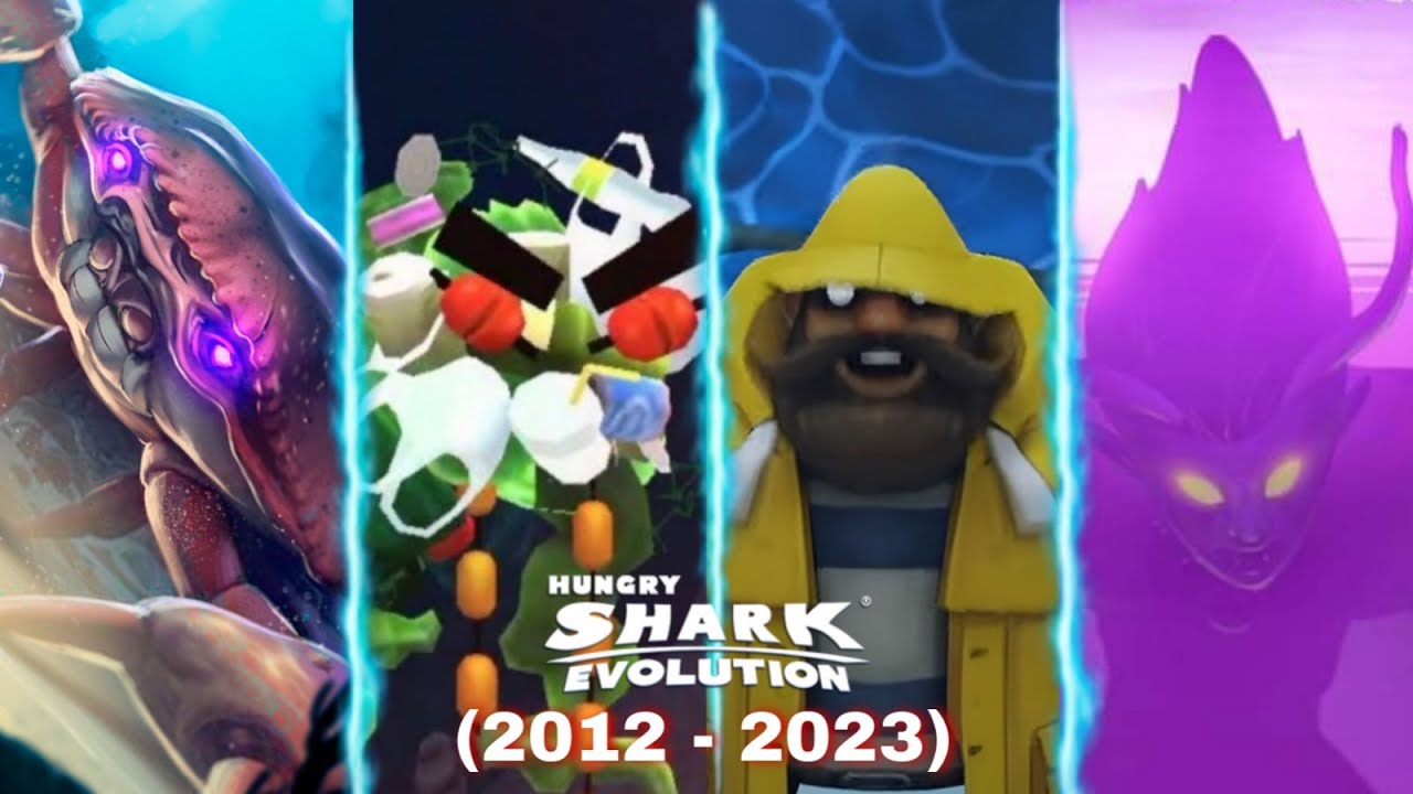 ALL HUNGRY SHARK EVOLUTION BOSS TRAILER AND GAMEPLAY THROUGH THE YEARS (2012-2023) - YouTube