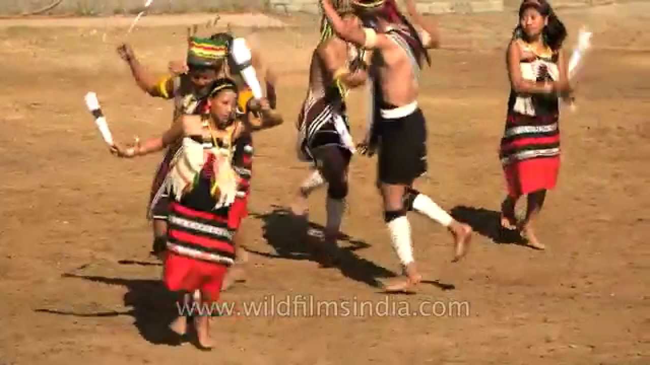 Zeliang tribals presenting a hornbill dance - YouTube