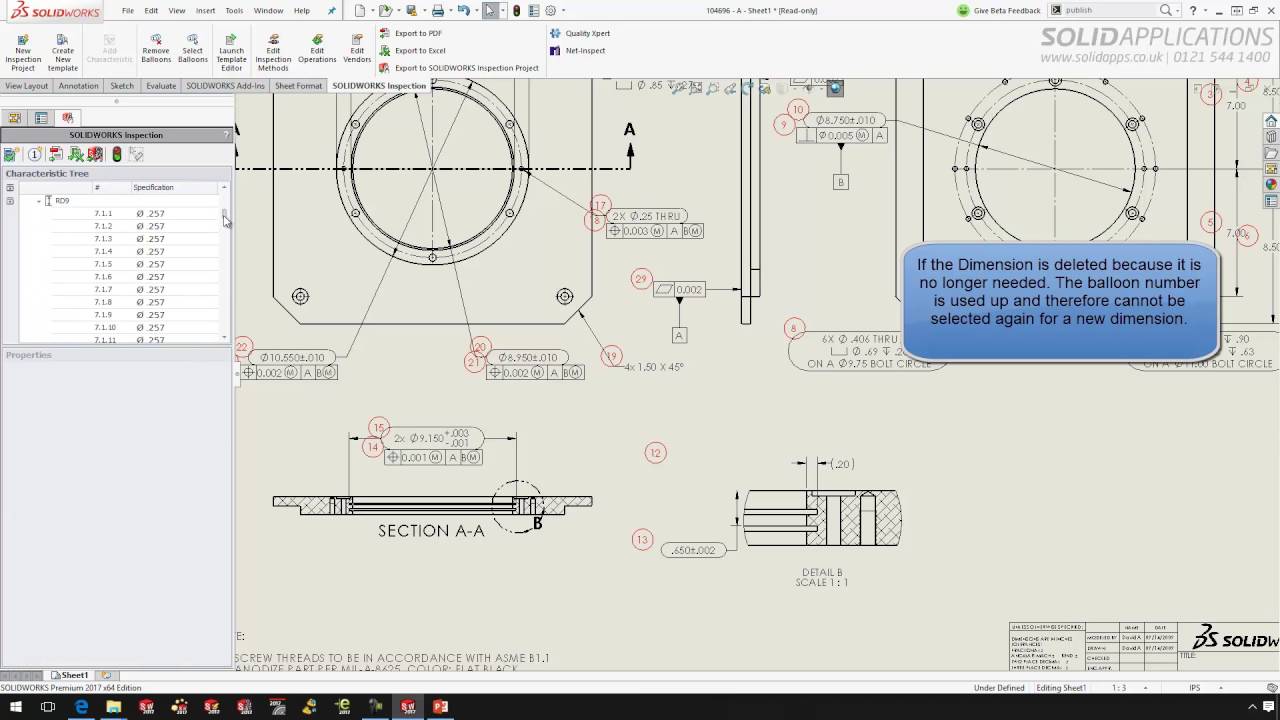 SOLIDWORKS 2017 What's New - SOLIDWORKS Inspection Balloon Locking ...