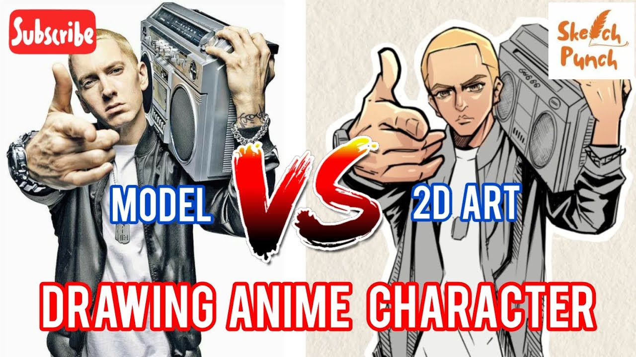 transforming Eminem - slim shady into anime character by @SketchPunch ...