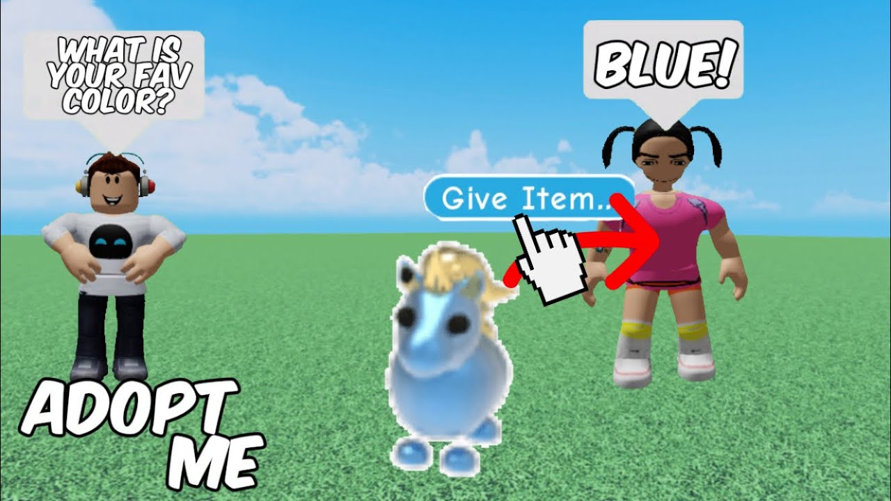 Giving ADOPT ME PLAYERS their favorite color pet! - YouTube