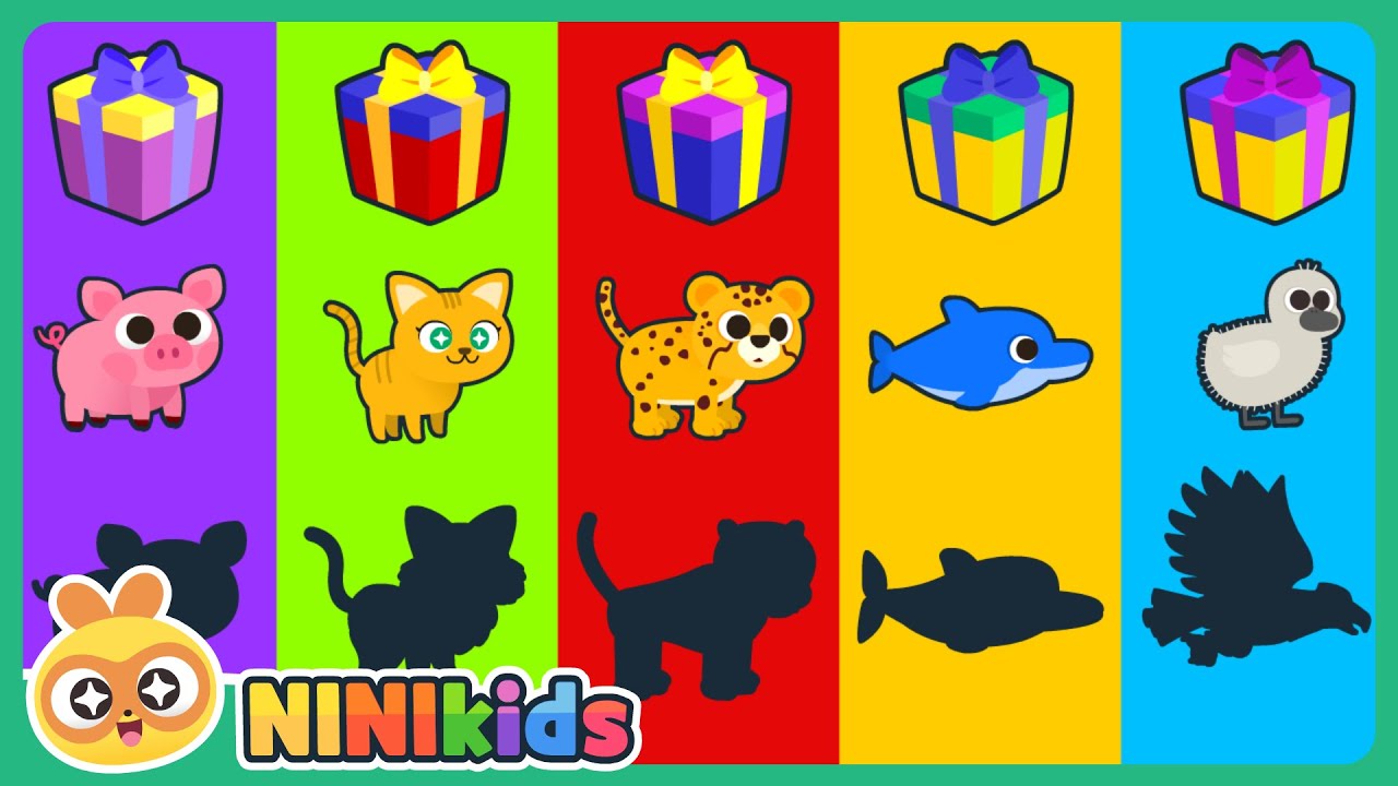 What kind of animal is it? | Shadow Animal Play | Rainbow coloring ...