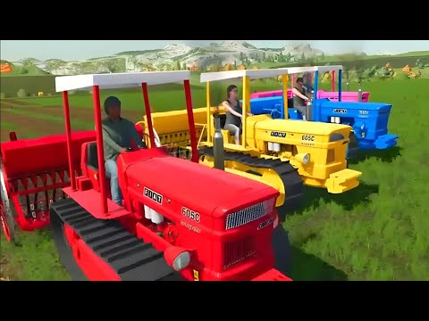 Mini Tractor of Colors - Transport CRAWLER FIAT to Mini Farm - Seeding ...