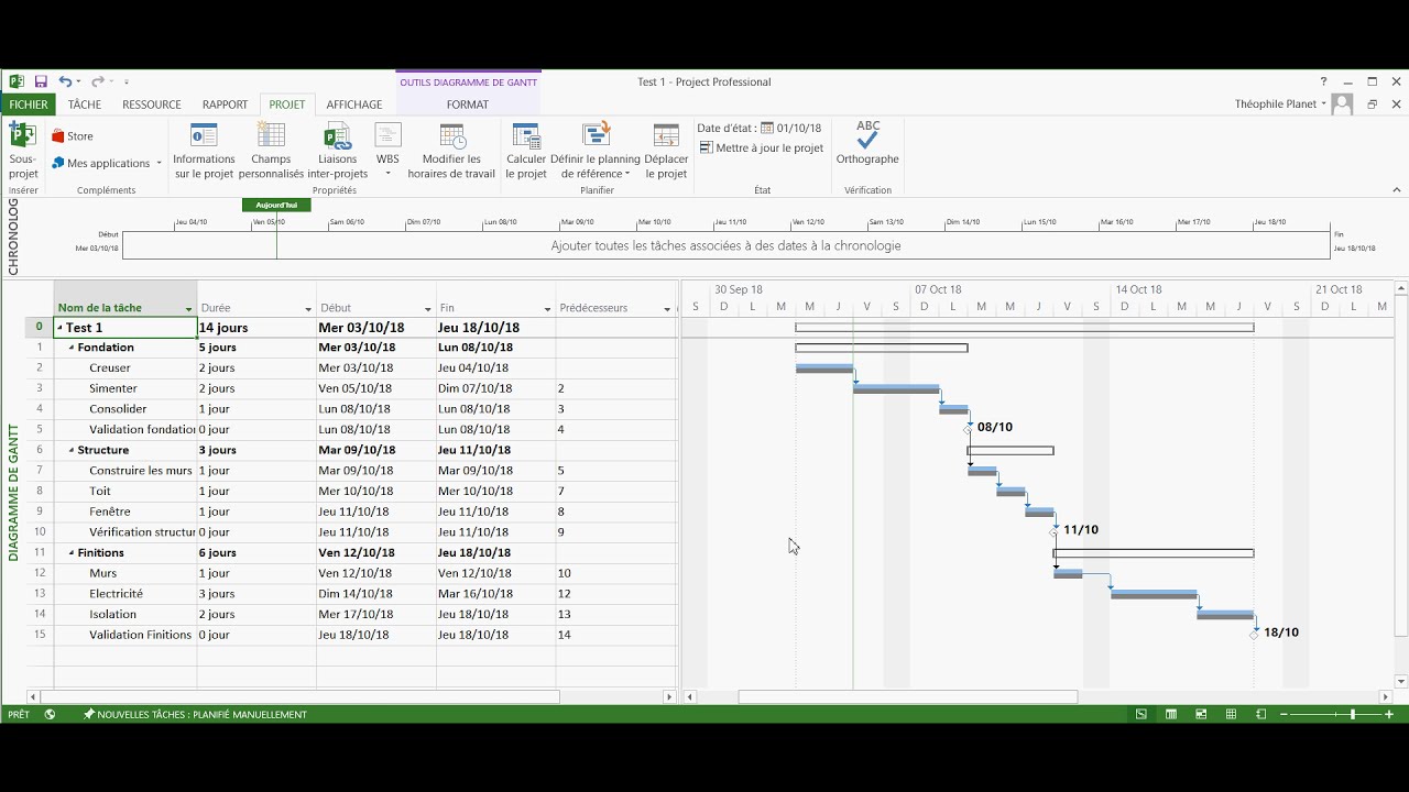 Microsoft Project - Afficher le planning de référence - YouTube