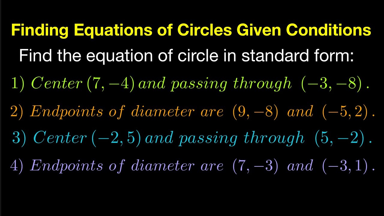 Finding Equations of Circles Given Certain Conditions (Tagalog/Filipino ...