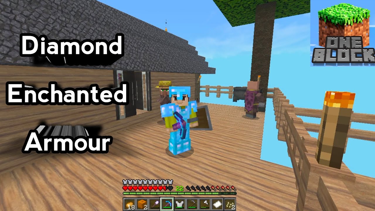 FINALLY TRADE FULLY ENCHANTED DIAMOND ARMOUR IN MINECRAFT ONE BLOCK ...