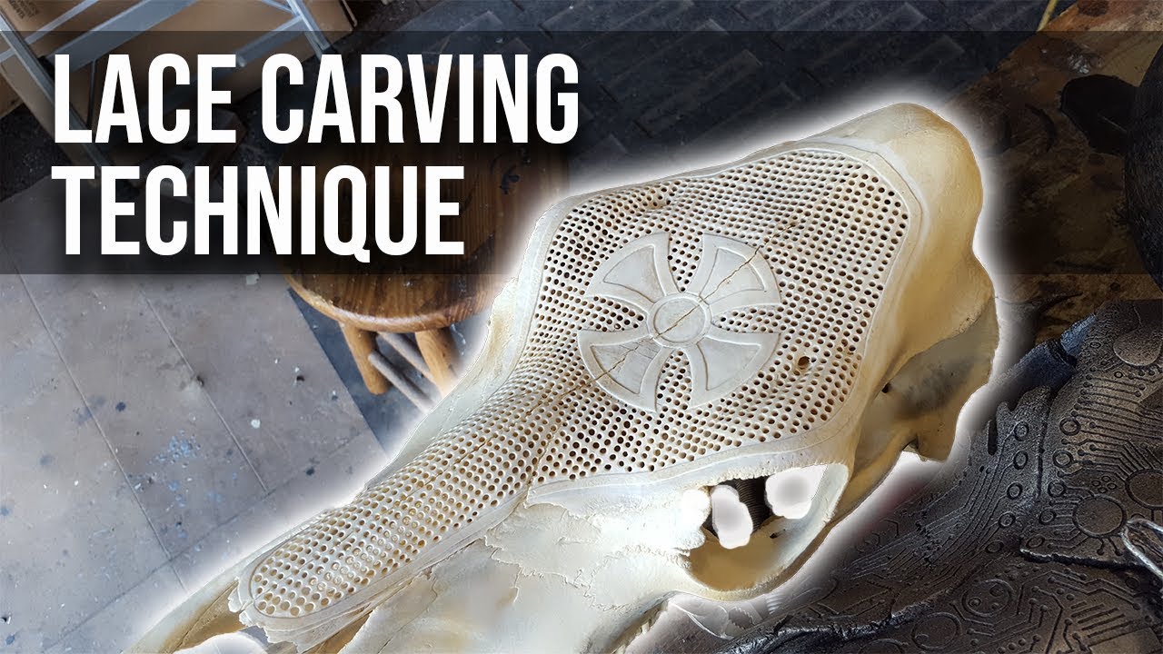 Skull Carving Technique: Lace Cut Through Pattern - YouTube