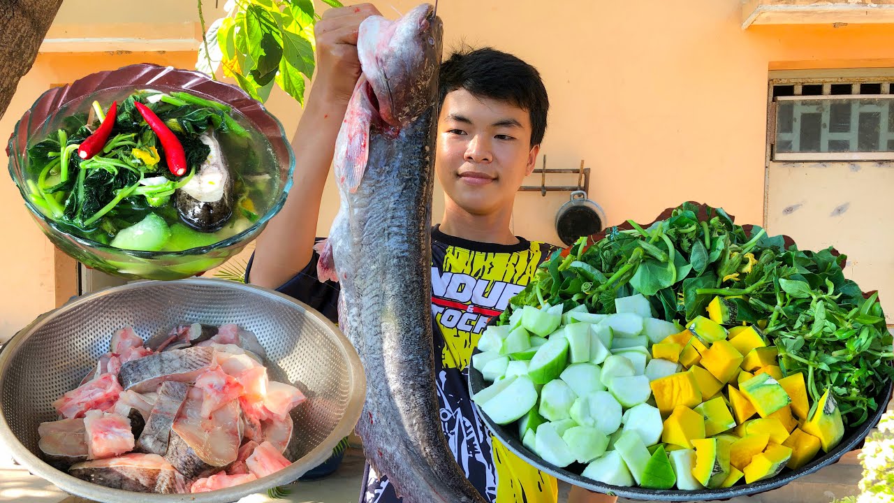 Chef Ny cooking fish soup with natural vegetable and eat recipe ...