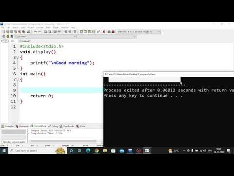 PPS & PF online session-4 | C language | Function | Return Statement - YouTube