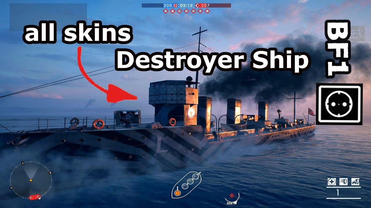 BF1 all skins for the new destroyer ship | Zerstörer der L Klasse ...