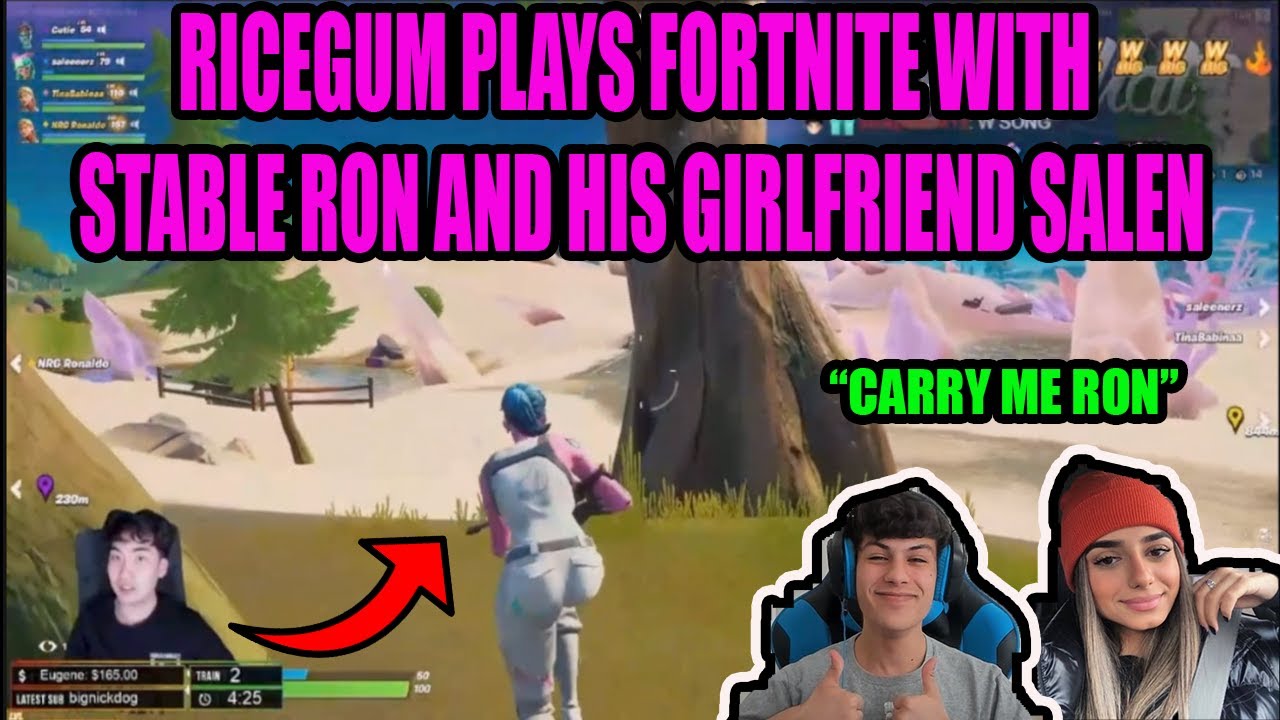 RICEGUM GETS CARRIED BY STABLE RONALDO IN FORTNITE! RICE PLAYS WITH HIS ...