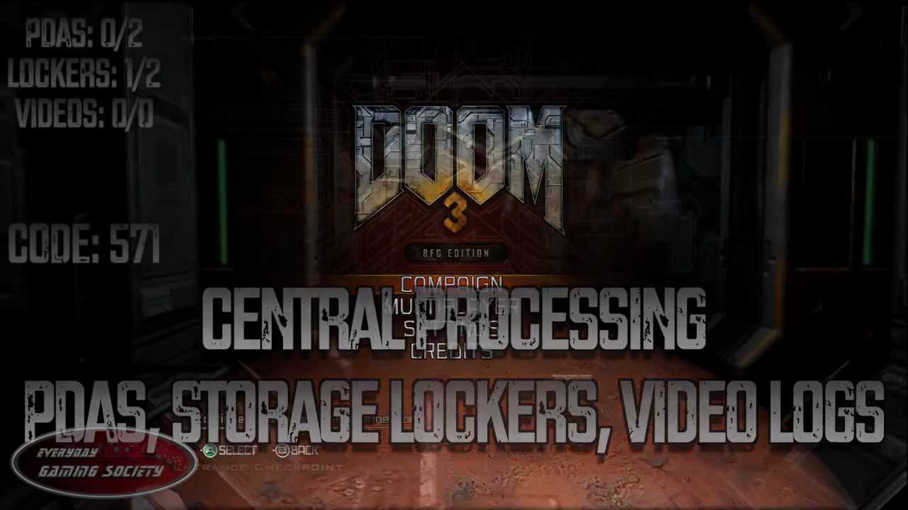 Doom 3 - Central Processing Collectibles (PDAs, Video logs, Lockers ...