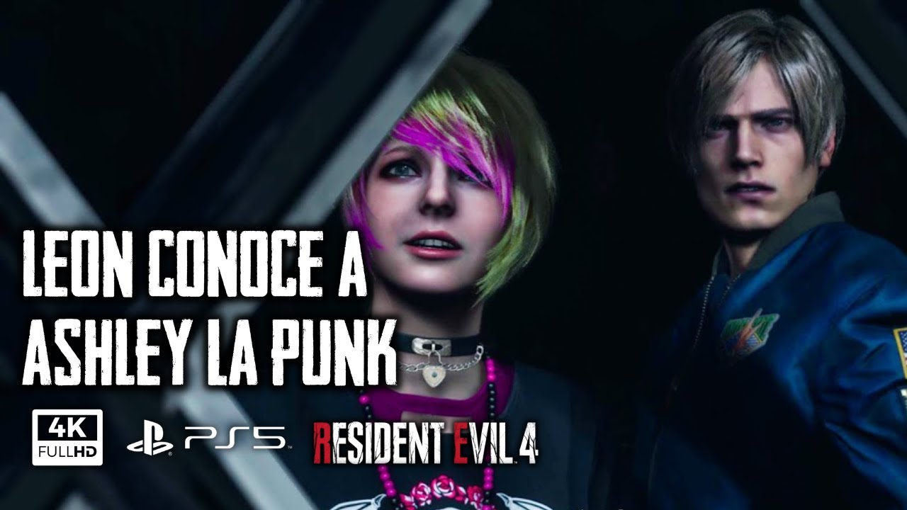 LEON conoce a ASHLEY la PUNK Resident Evil 4 Remake - YouTube