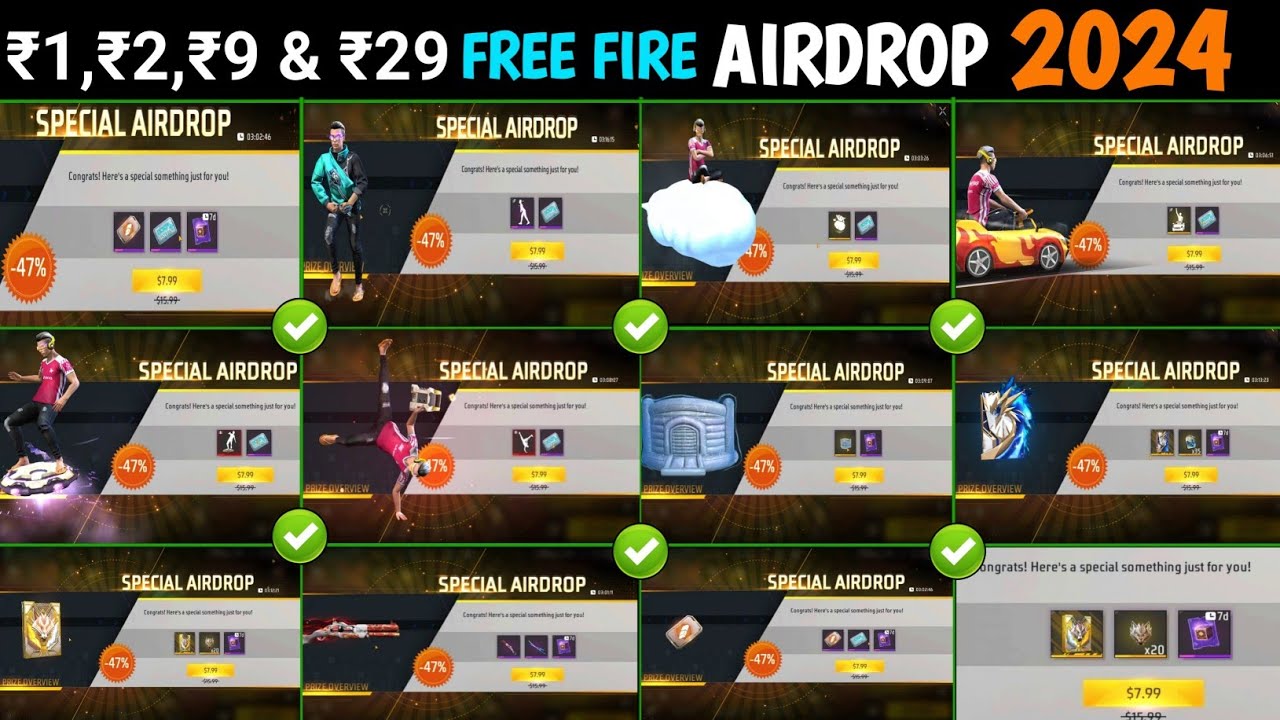 ₹1, ₹2, ₹9 & ₹29 Free Fire AirDrop 2024 | Next AirDrop Free Fire | New ...