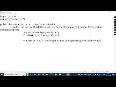 Servlet 2. Create a Servlet from GenericServlet class - YouTube