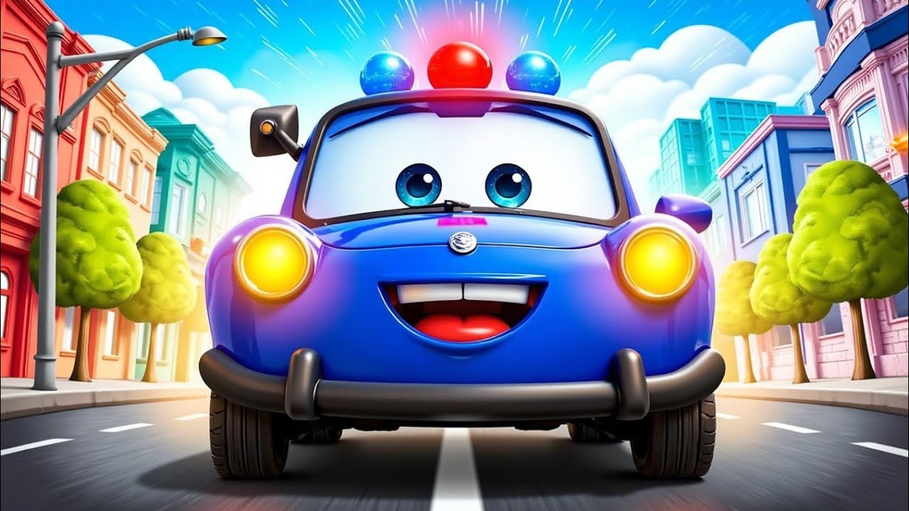 New Police Car Song | Police Car 🚓🚨 | Police Cartoon | Police Car For ...