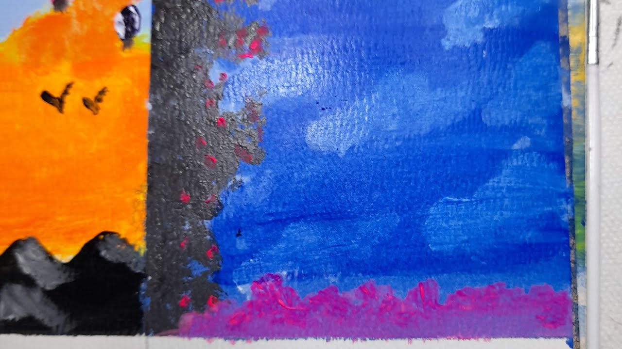 "Moon scenery" Easy way to draw moon light view | painting | zerum art ...