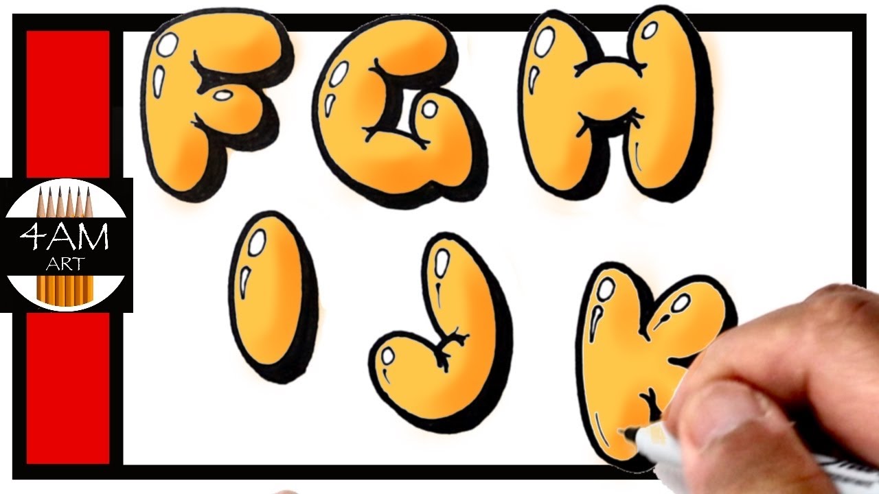 How to Draw BUBBLE LETTERS, STEP BY STEP Part 2 - YouTube
