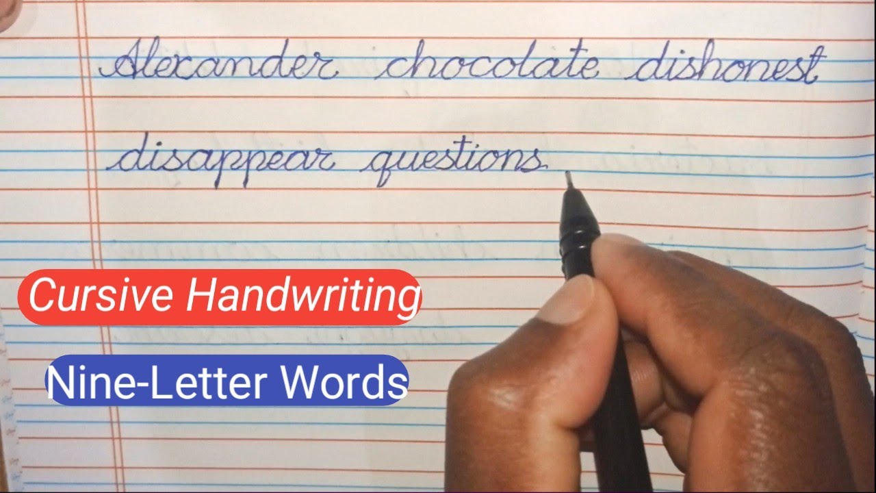 Cursive Handwriting||Nine-Letter Words||#radhusing. - YouTube