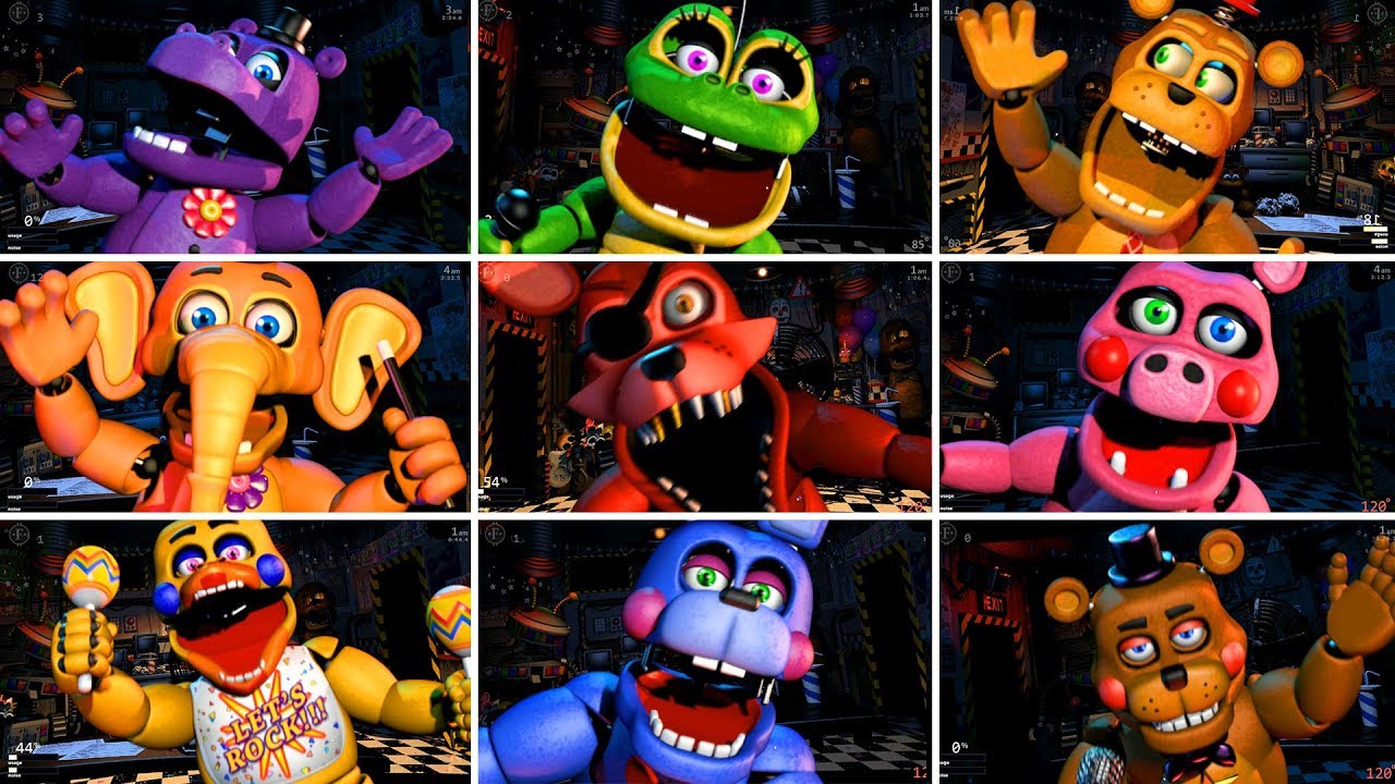 Ultimate Custom Night Jumpscare Fnaf 6 Animatronic Jumpscares Youtube