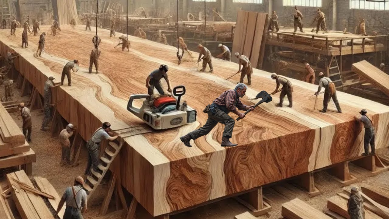 Fast woodworking process, creating the largest and strongest wooden ...