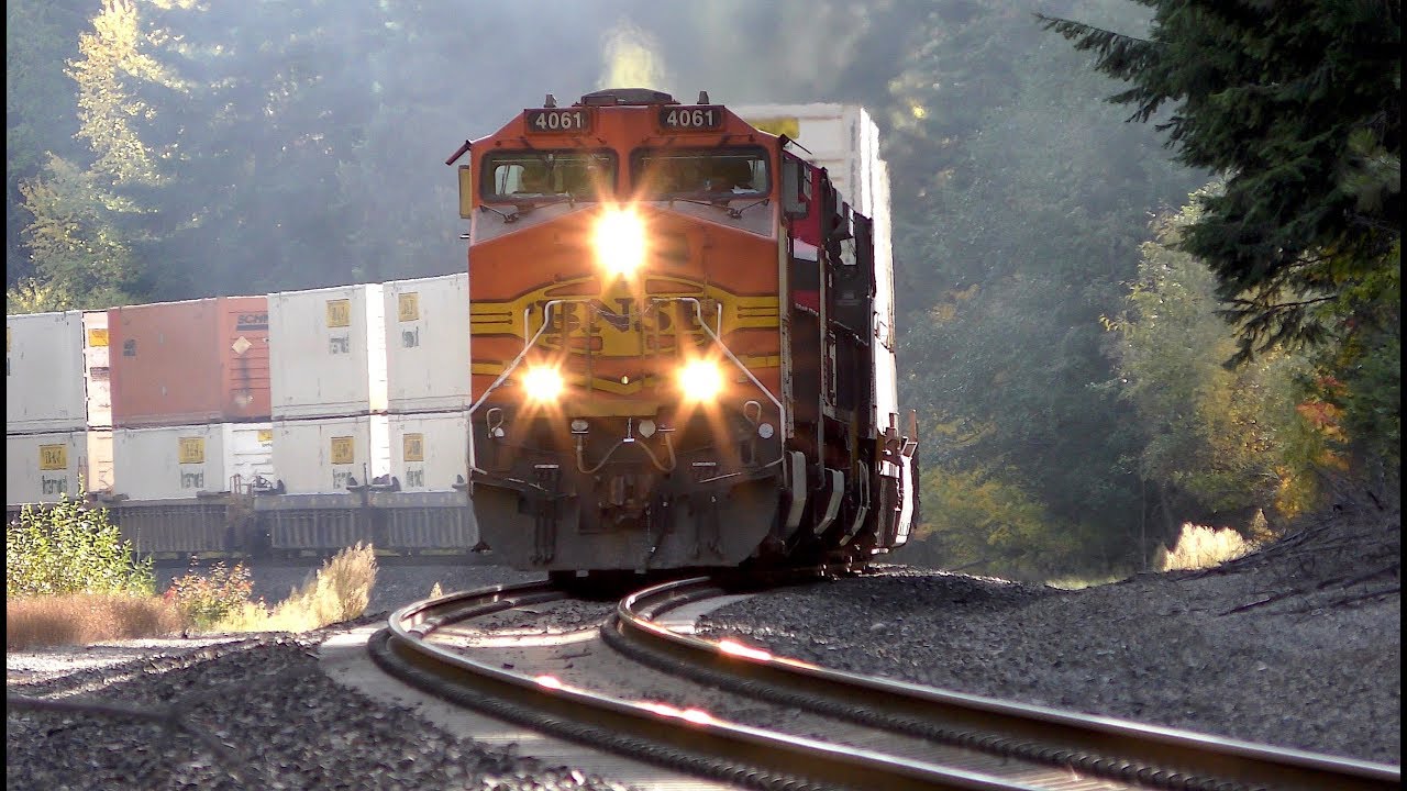 BNSF FERROMEX and KCS powers begin climbing Stevens Pass from Wenatchee ...