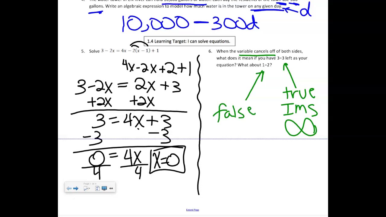 Algebra 2 Chapter 1 Practice Test - YouTube
