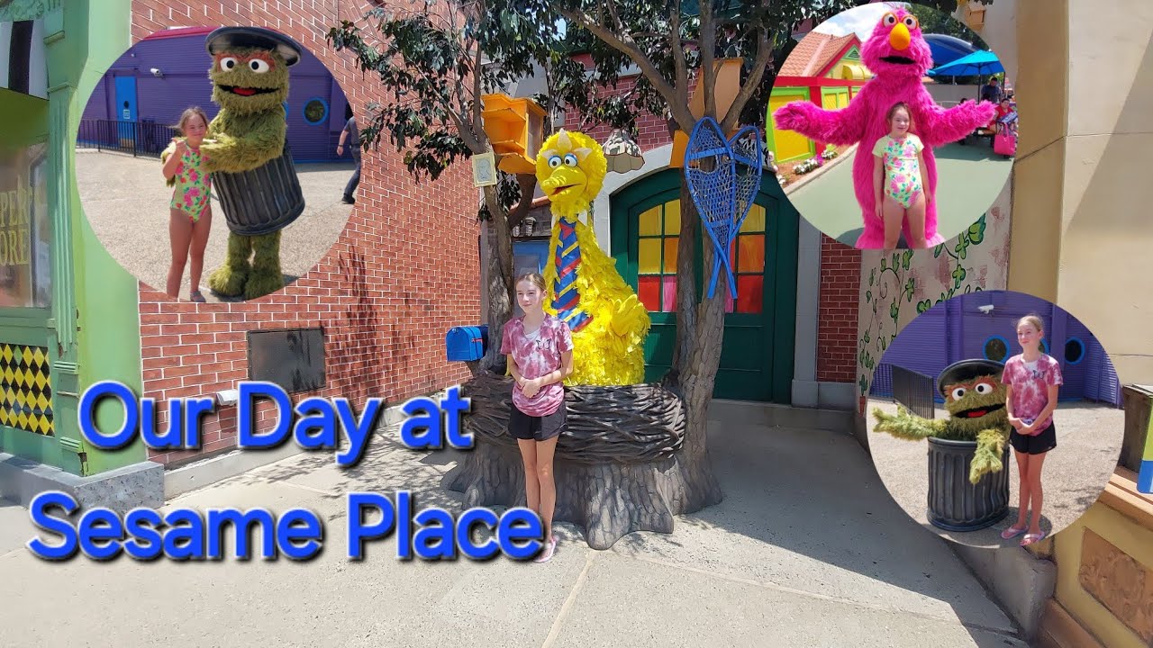 Our Day at Sesame Place | Sesame Street Character Meet & Greet | Water Slide Fun | Day 44 - YouTube
