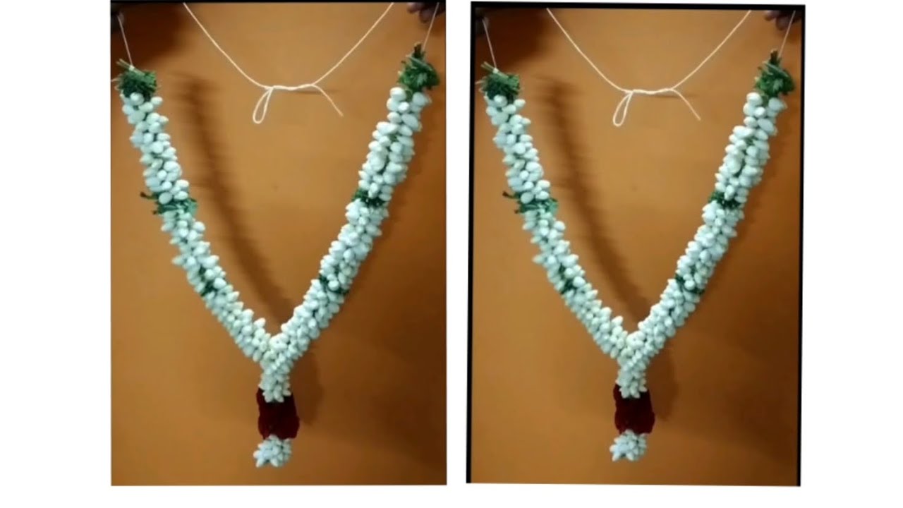 How to make jasmine flowers garland in Tamil/மல்லி பூ மாலை கட்டுவது ...