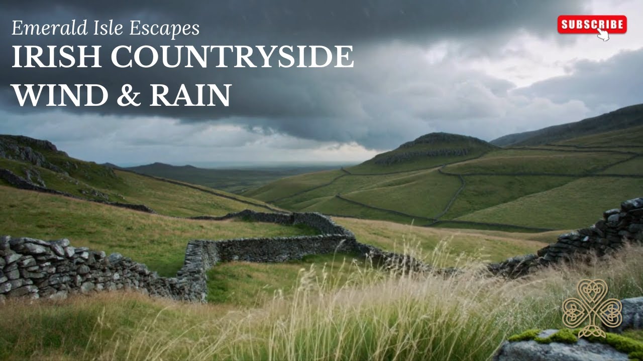 Irish Countryside Rain – Gentle Celtic Flute, Wind & Meadow Ambience ...