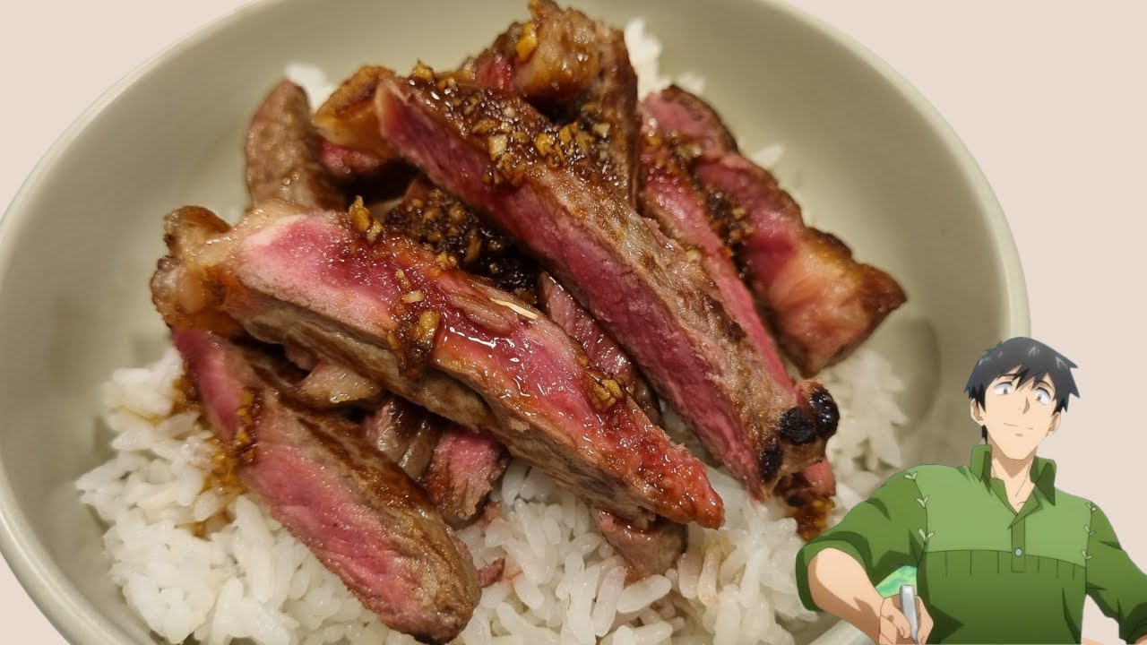 Steak rice bowl from Campfire Cooking in Another World with My Absurd ...