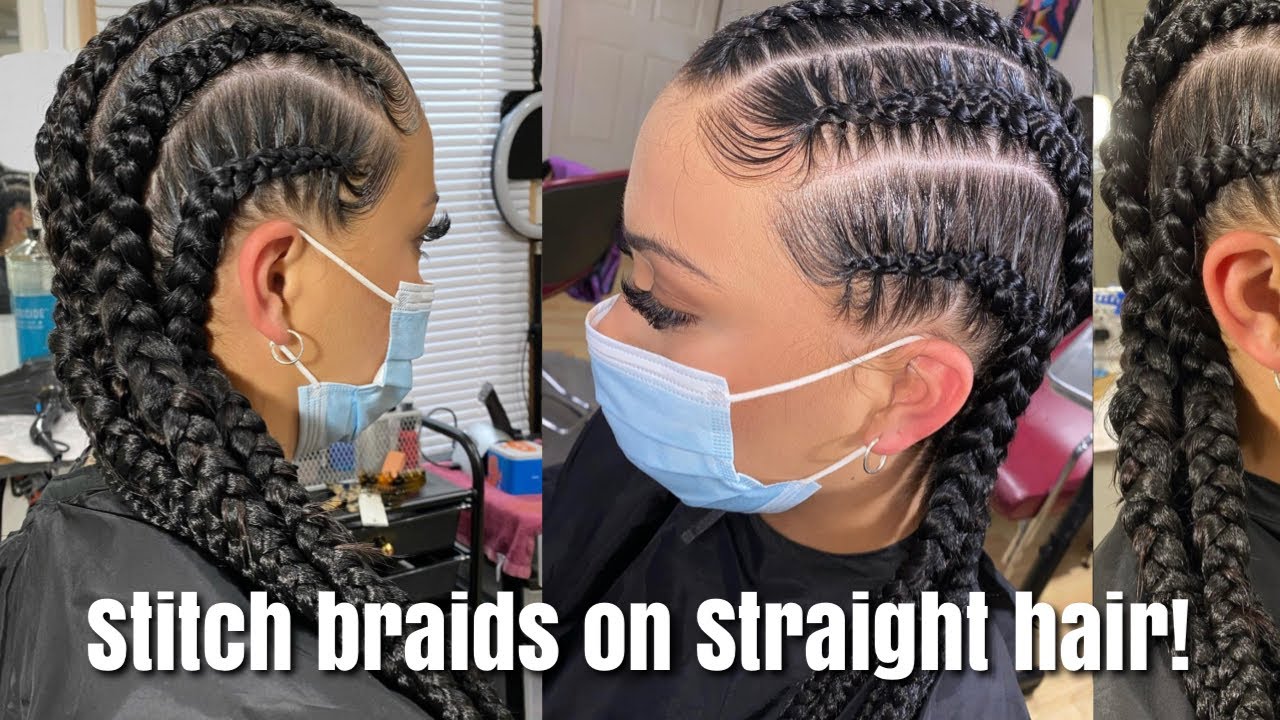 STITCH BRAIDS ON STRAIGHT HAIR| Licensed Cosmetologist (IN-DEPTH) Hair ...
