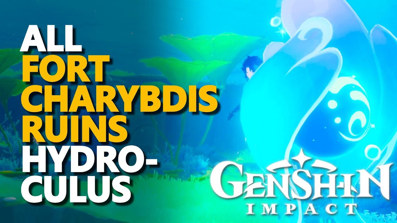 All Fort Charybdis Ruins Hydroculus Locations Genshin Impact - YouTube