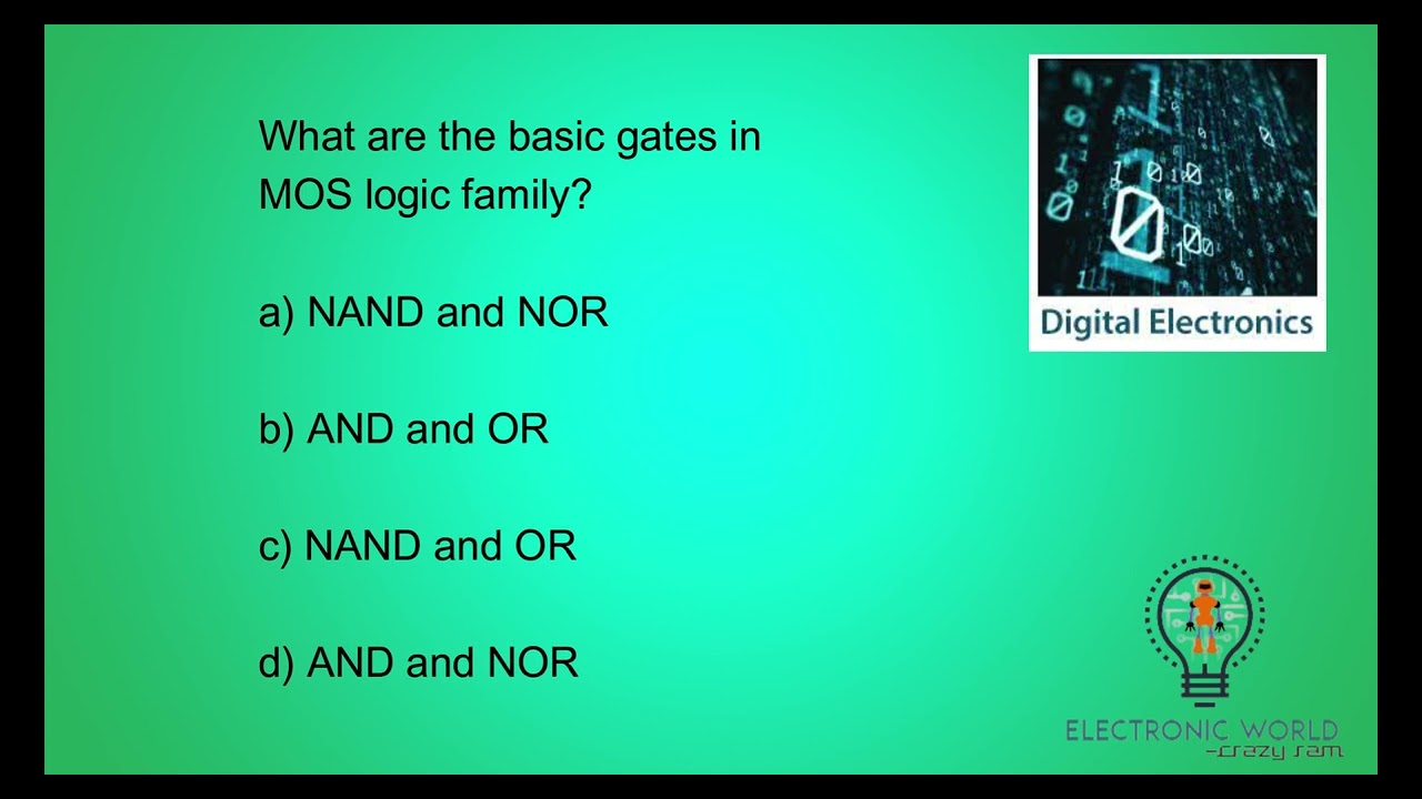 What are the basic gates in MOS logic family? - YouTube