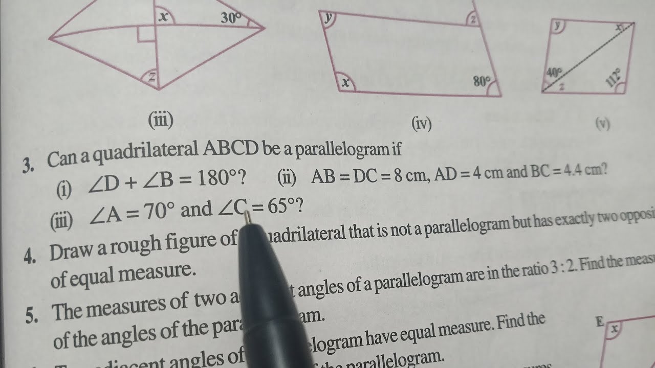 Class-8th, chapter -Understanding Quadrilaterals. exercise -3.3(Q no-3 ...