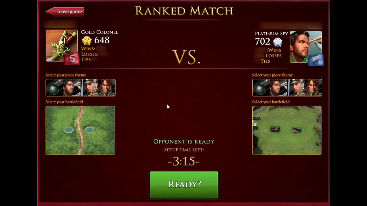 Stratego game #23: Gold Colonel v. Platinum Spy - YouTube