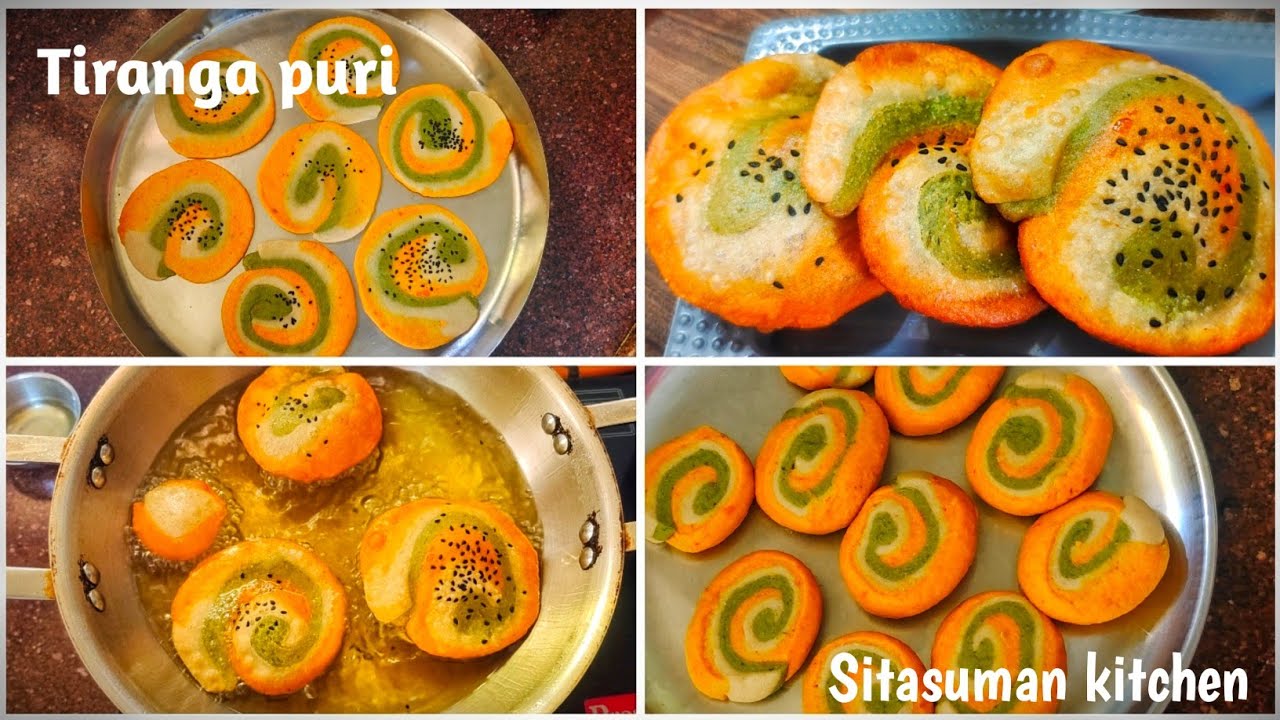 Without food colour tricolour Puri/How to make tricolour Puri ...