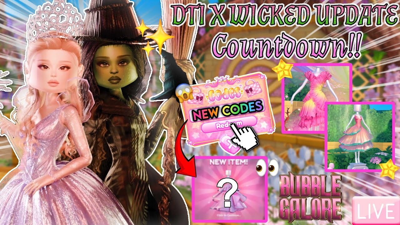 🔴 LIVE - DTI X WICKED UPDATE COUNTDOWN! PLAYING DRESS TO IMPRESS W ...