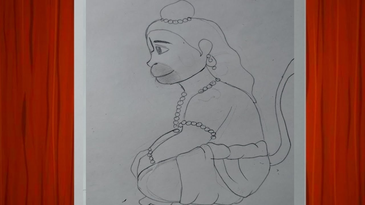 How to Draw Hunuman ka face ka drawing Easy pancil Hunuman ka face ...