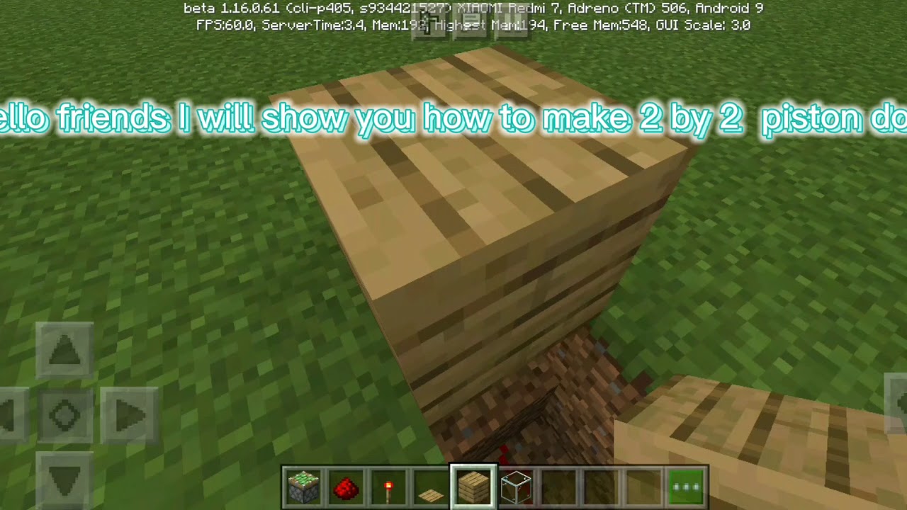 Minecraft tutorial: how to make 2 by 2 piston door😎😎 - YouTube
