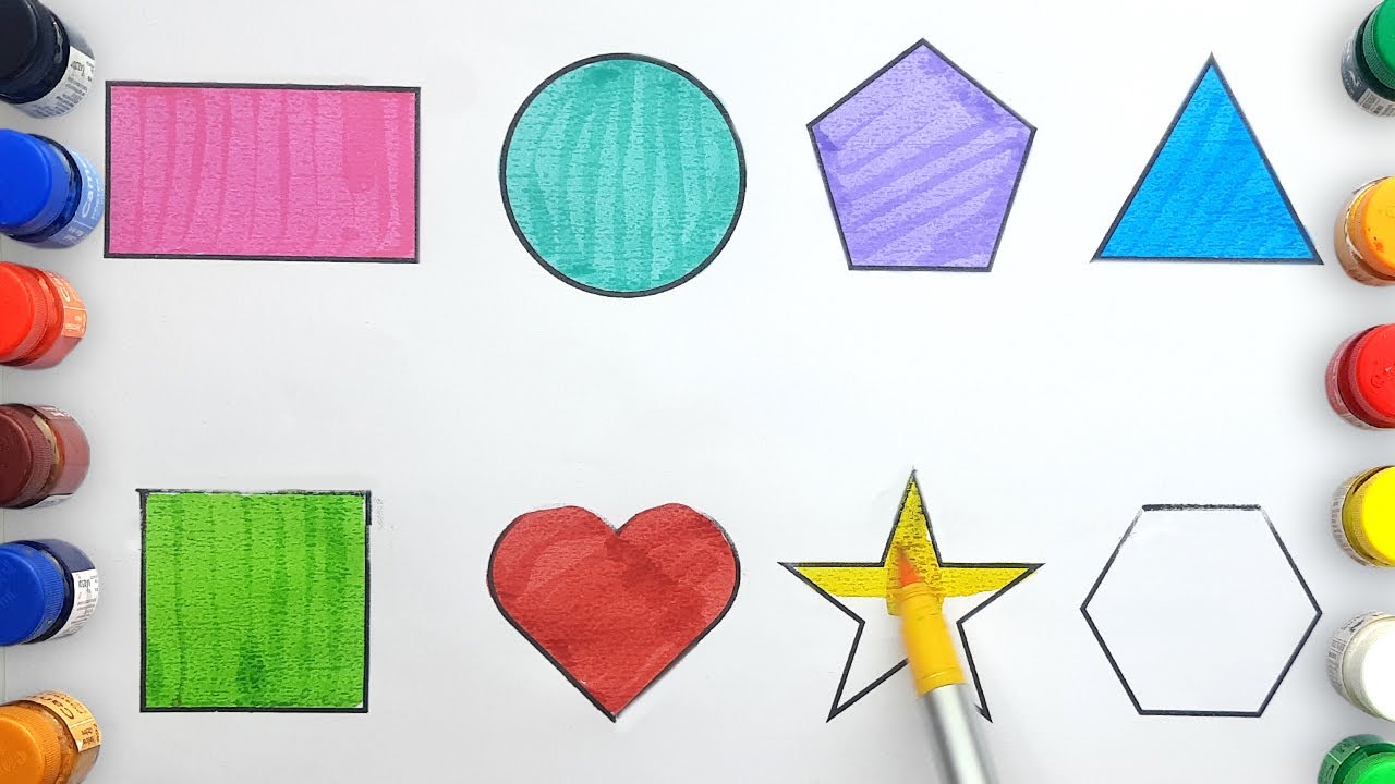 Shapes drawing activity learning video for Preschool kids & Toddlers,learn to draw different ...