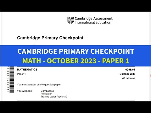 Đề thi cambridge primary checkpoint - math - october 2023 - paper 1 ...