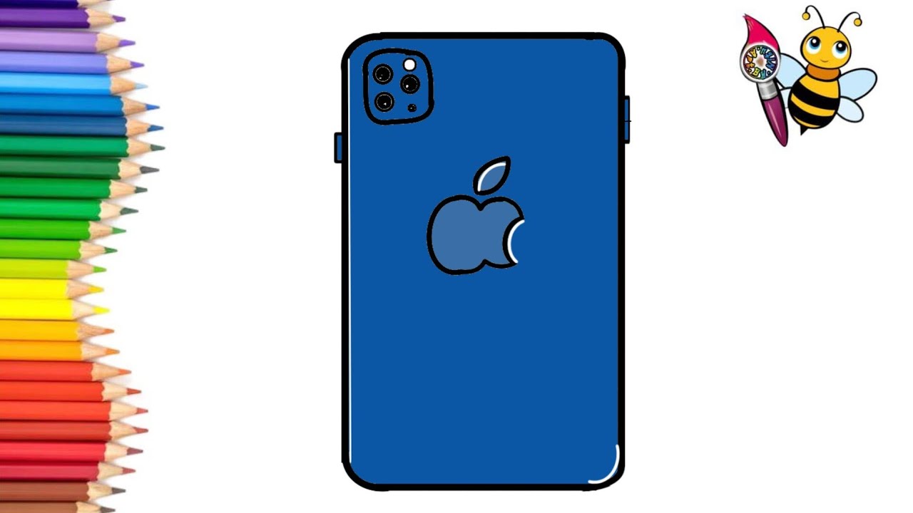 How to draw and colour an iPhone 15 pro max easily step by step - YouTube