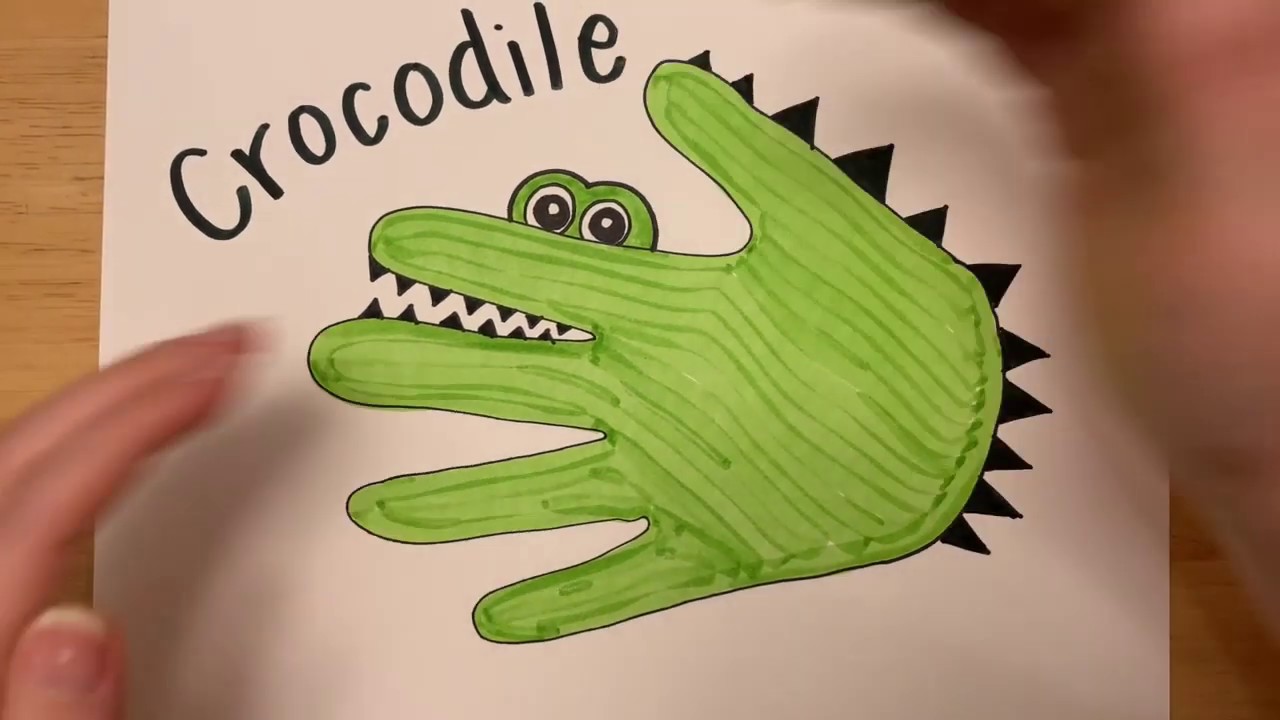 RCPK Crocodile Hand Art Lesson - YouTube
