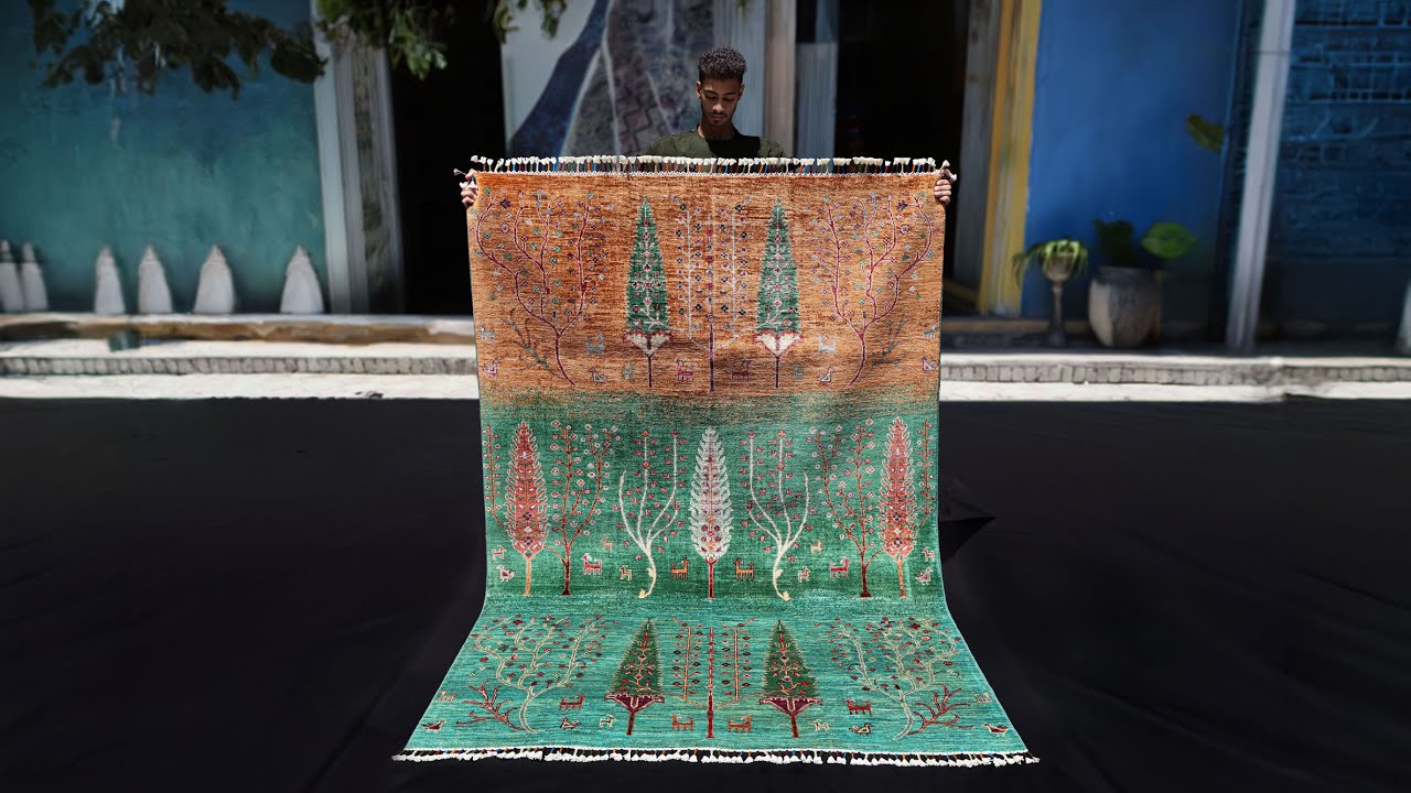 5x7 Landscape Gabbeh Handmade Rug - A Masterpiece from Sheberghan ...